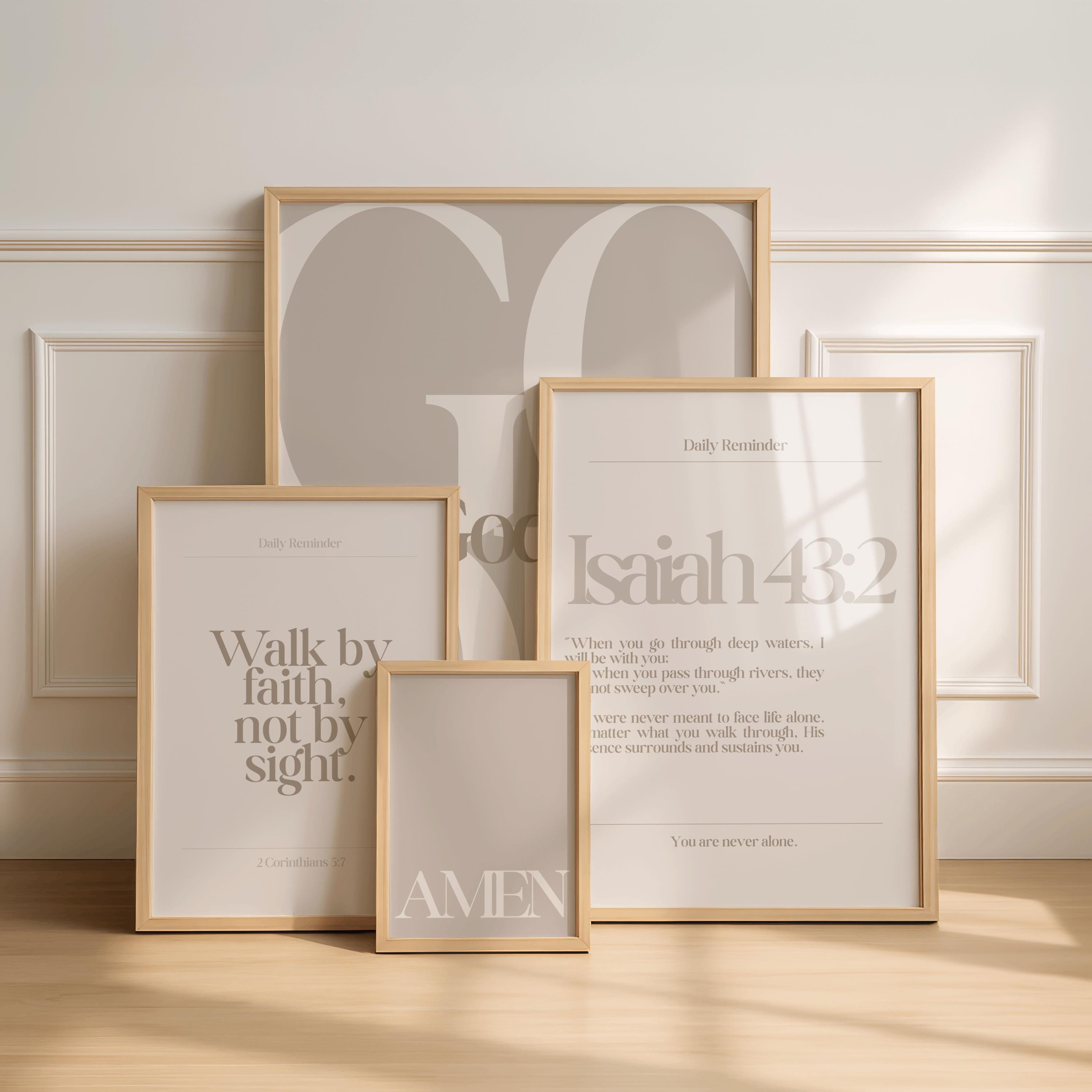 Faith Bible Verse Wall Art Set of 4 | Neutral Christian Prints | Isaiah ...