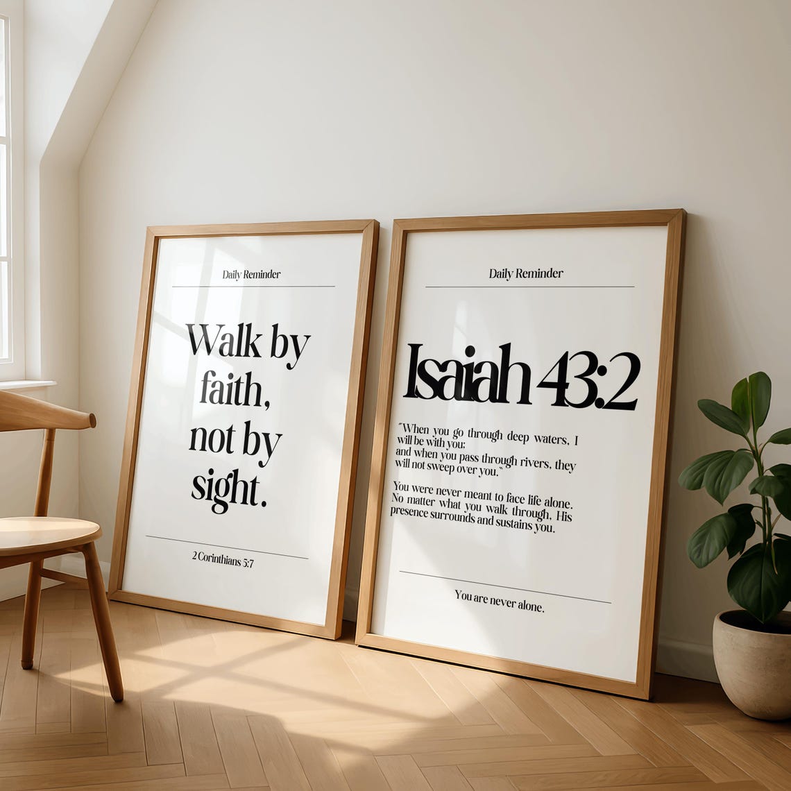 Daily Reminder Scripture Wall Art Set | Christian Bible Verse Prints ...