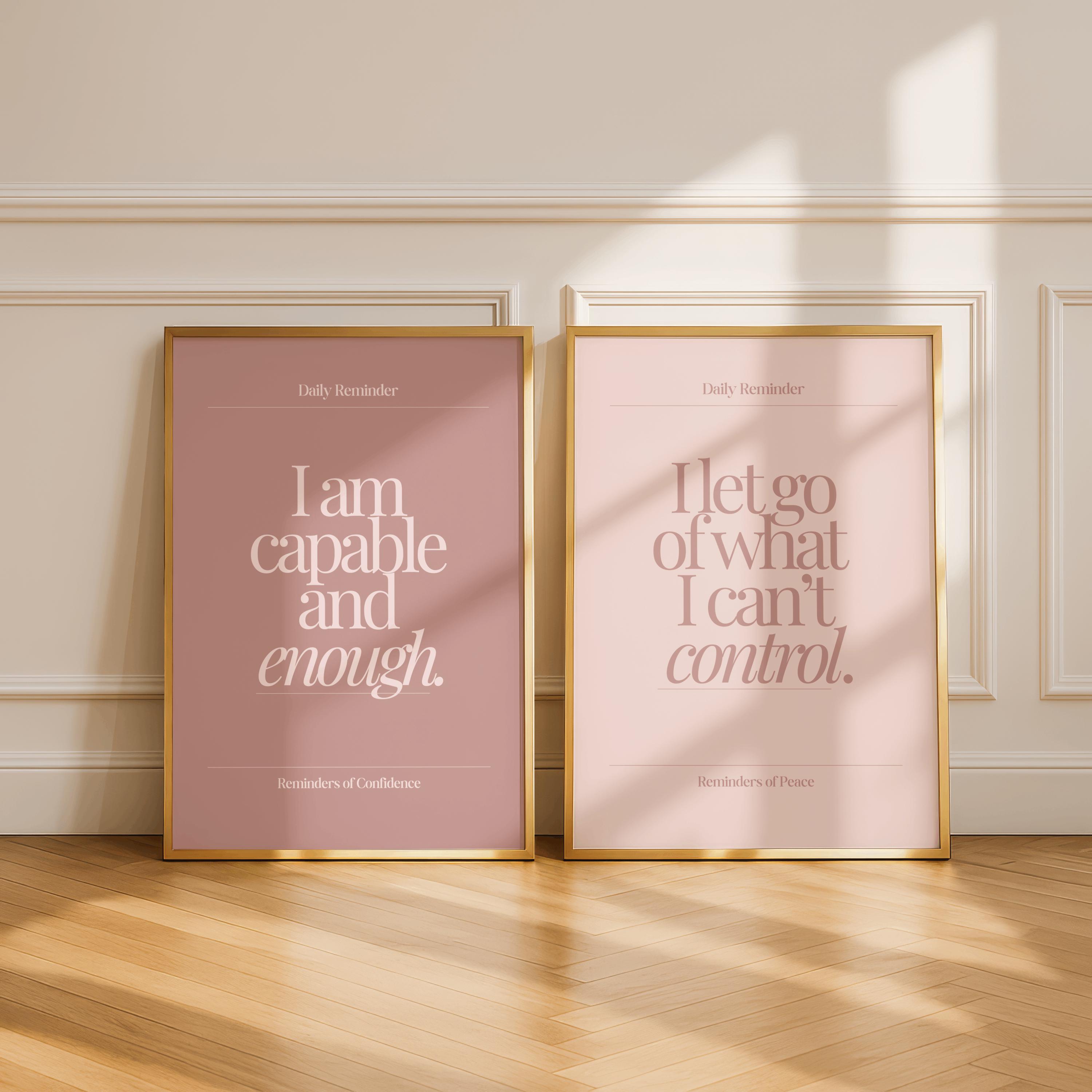 Blush Pink Affirmation Wall Art Set of 3 | Daily Reminder Prints ...