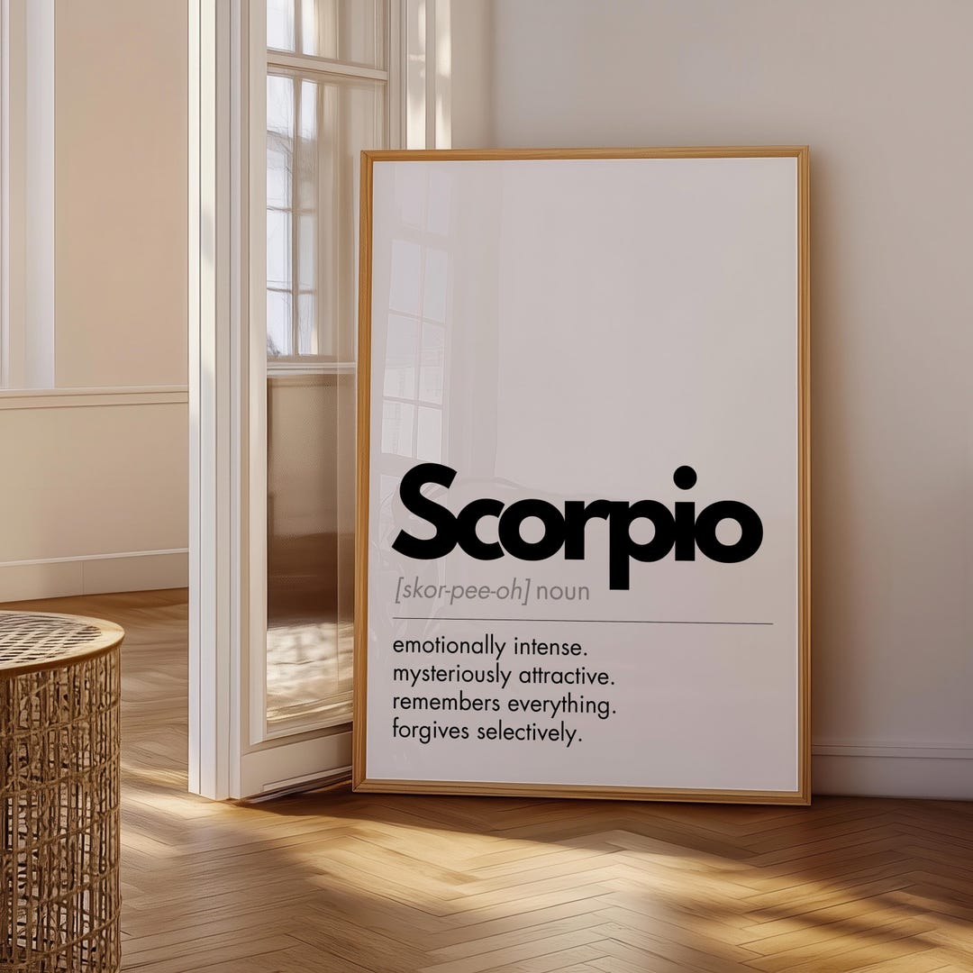 Scorpio Star Sign Definition Print | Scorpio Wall Art | Funny Zodiac ...