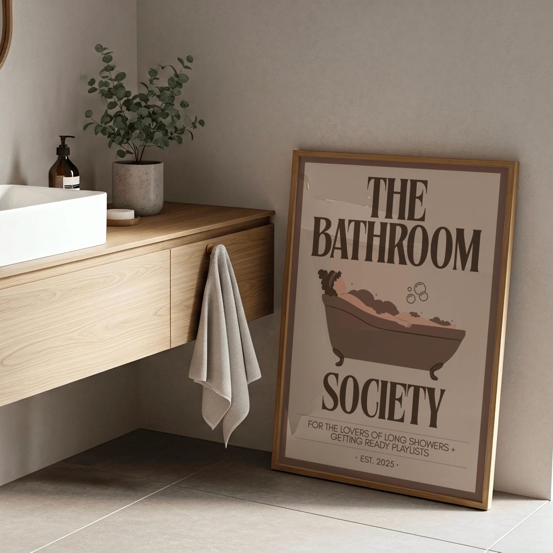 Bathroom Wall Art Set, the Bathroom Society Print, Nice Bum Poster ...