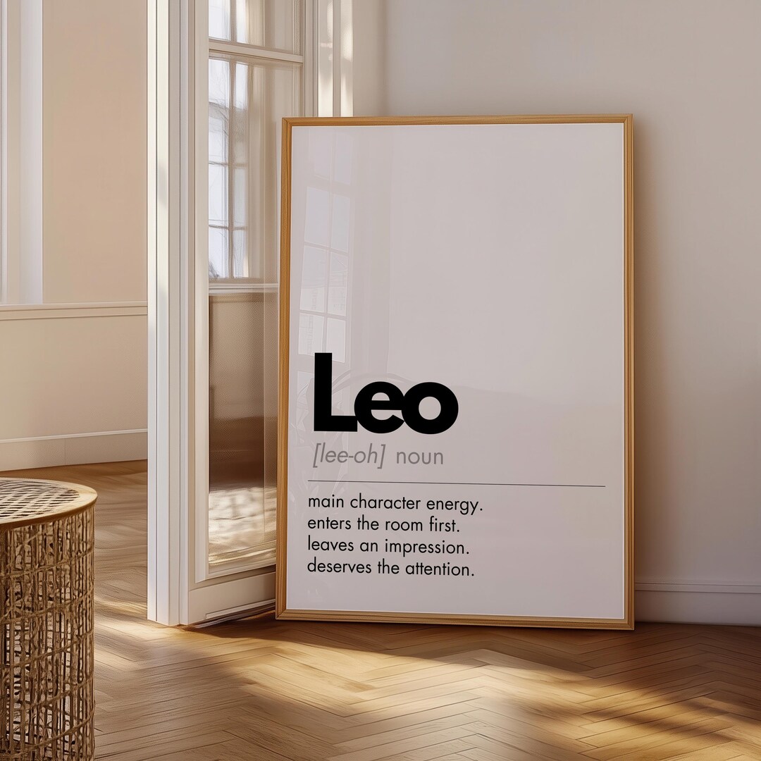 Leo Star Sign Definition Print | Leo Wall Art | Funny Zodiac Poster ...