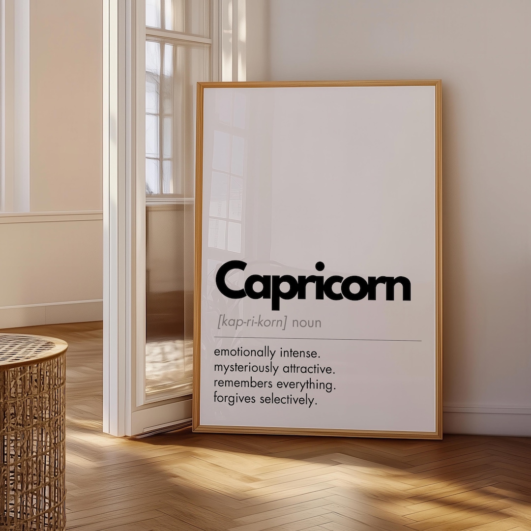 Capricorn Star Sign Definition Print | Capricorn Wall Art | Zodiac ...