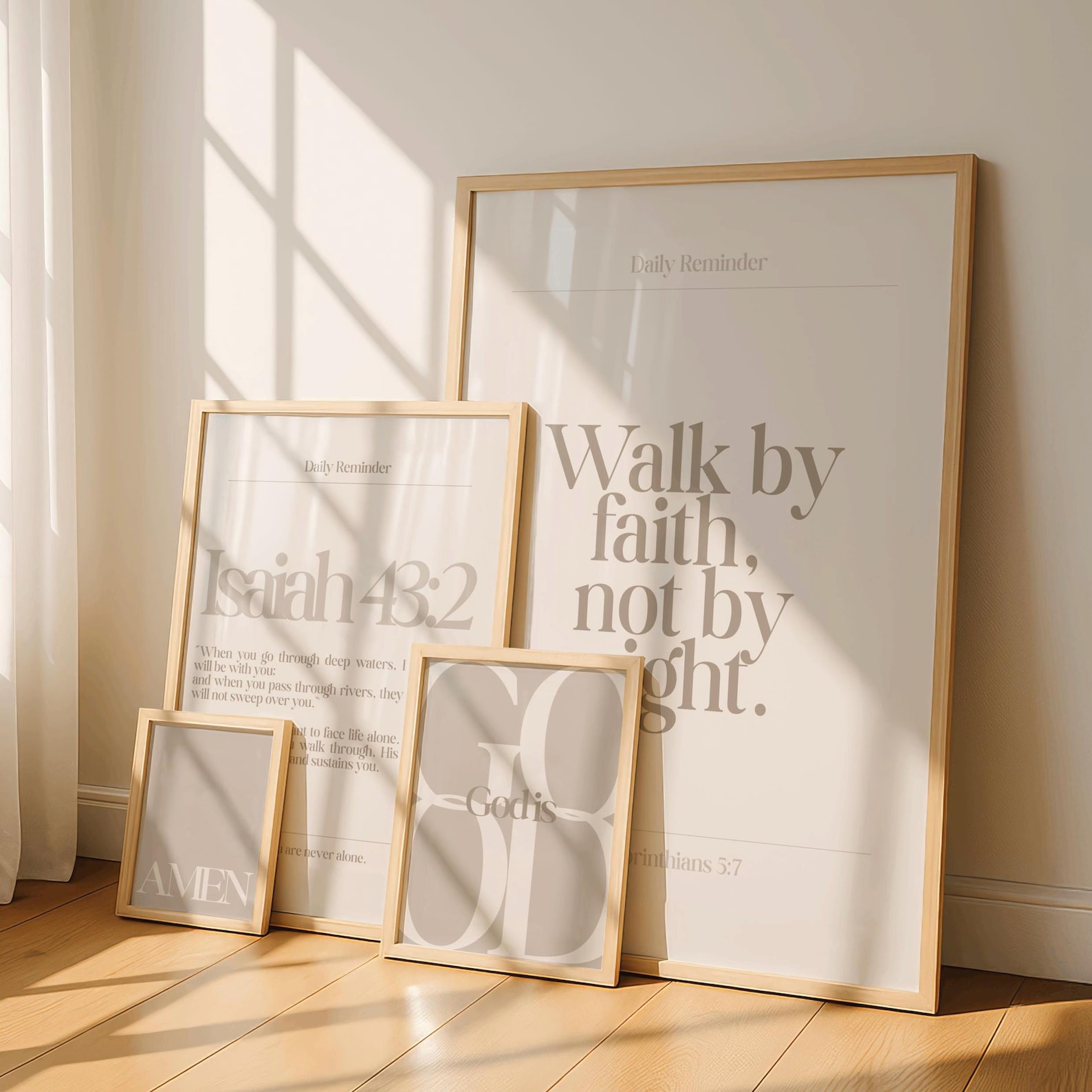 Faith Bible Verse Wall Art Set of 4 | Neutral Christian Prints | Isaiah ...