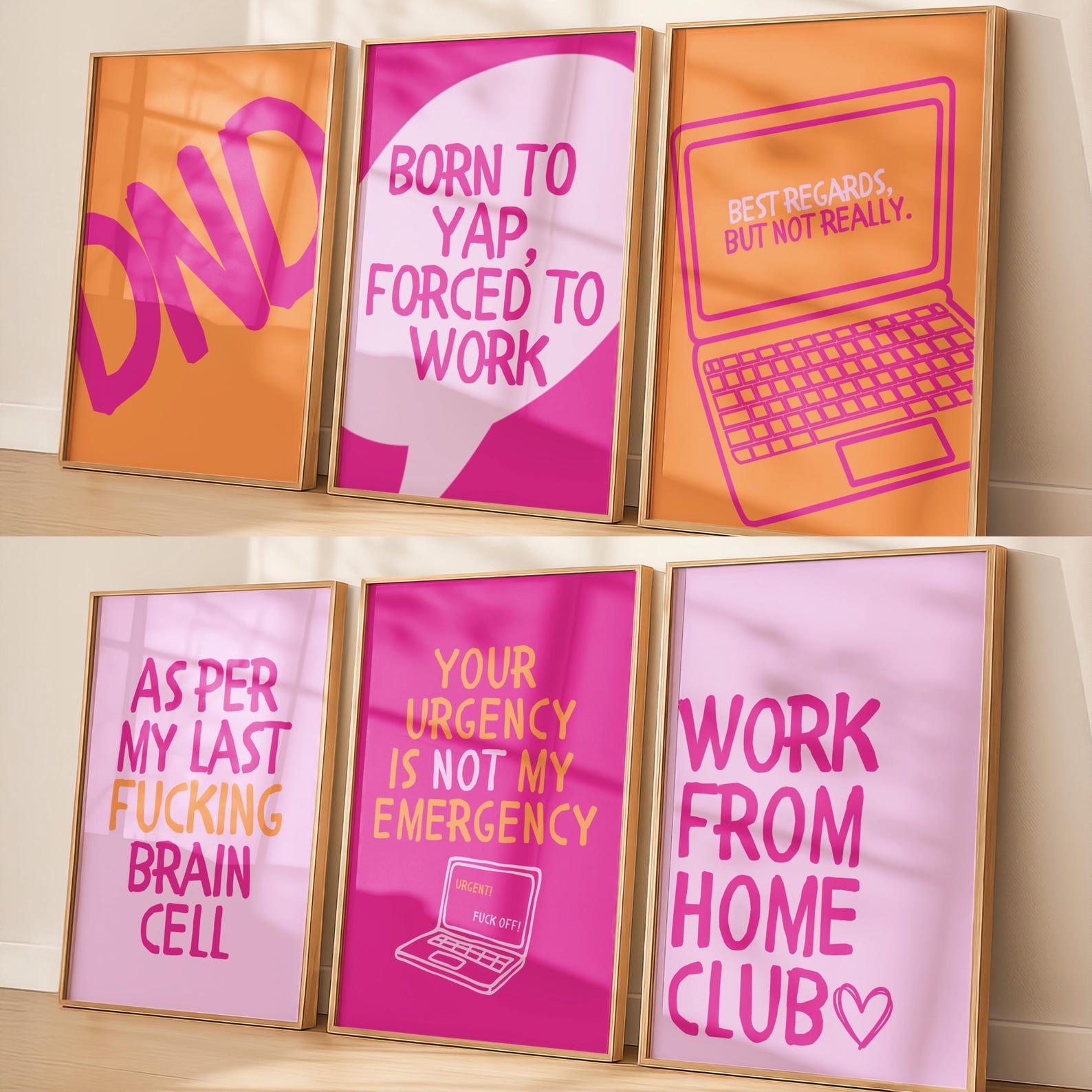 Funny WFH Quote Prints - Home Office Wall Art (digital Download) - Etsy