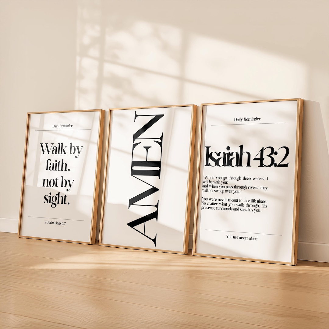 Daily Reminder Scripture Wall Art Set | Christian Bible Verse Prints ...