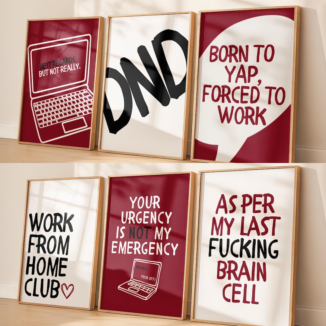 Funny WFH Quote Prints - Home Office Wall Art (digital Download) - Etsy