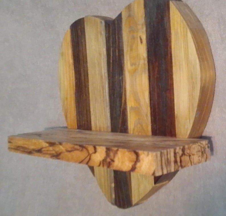Heart Shaped Tiger Wood Shelf Decor - Etsy