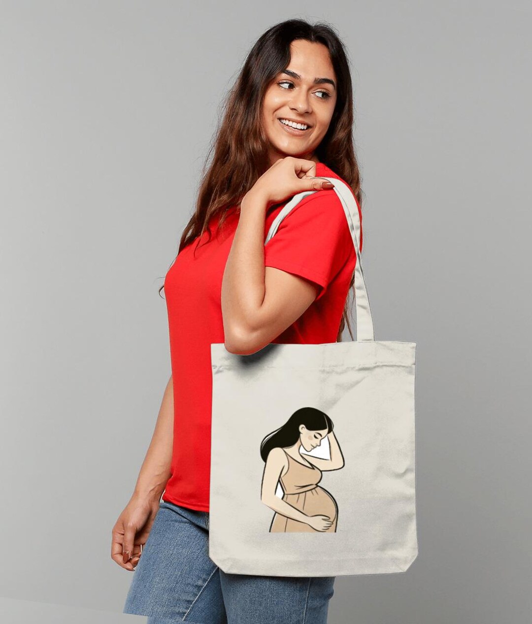 Mama-to-be Minimalist Tote – Chic Reusable Canvas Bag - Etsy