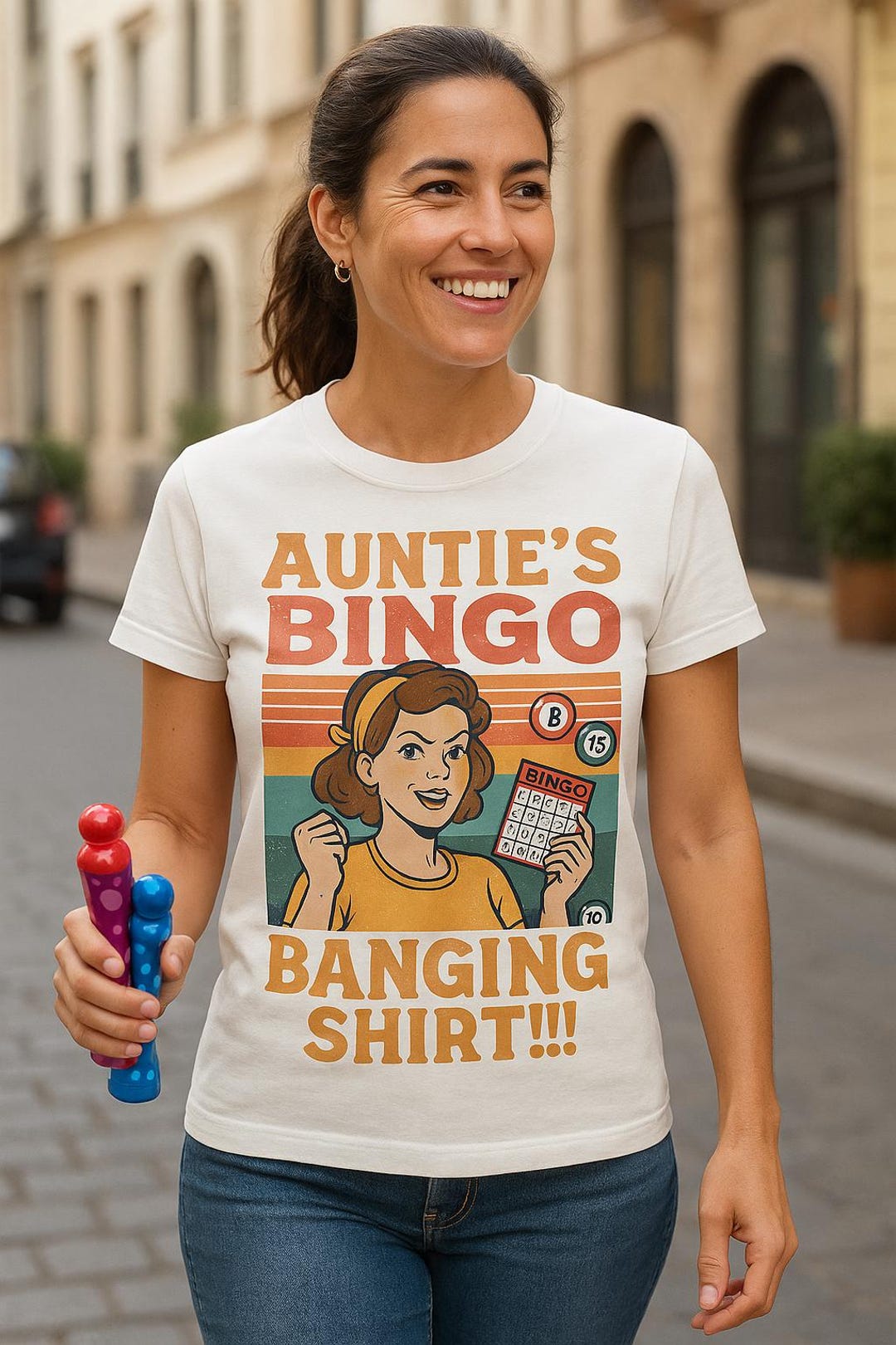 Auntie’s Bingo Banging Shirt Funny Retro Bingo Shirt for Women Bingo ...