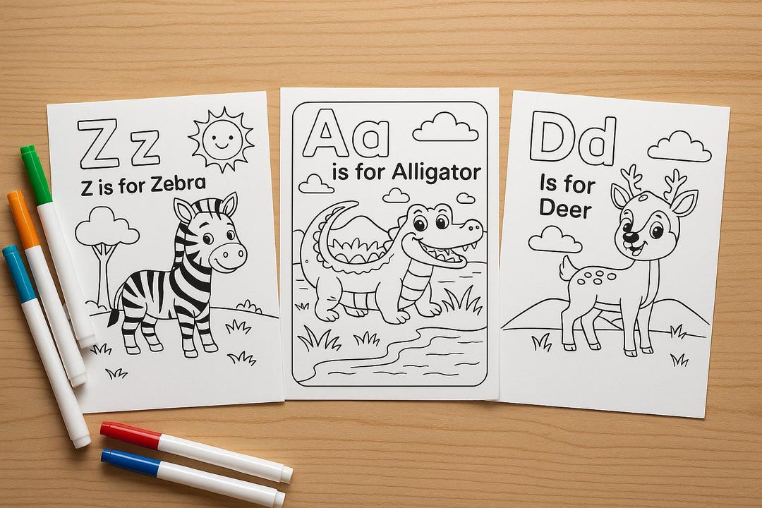 ABC Kawaii Animal Coloring Book, Letter Tracing & Learning for Toddlers ...