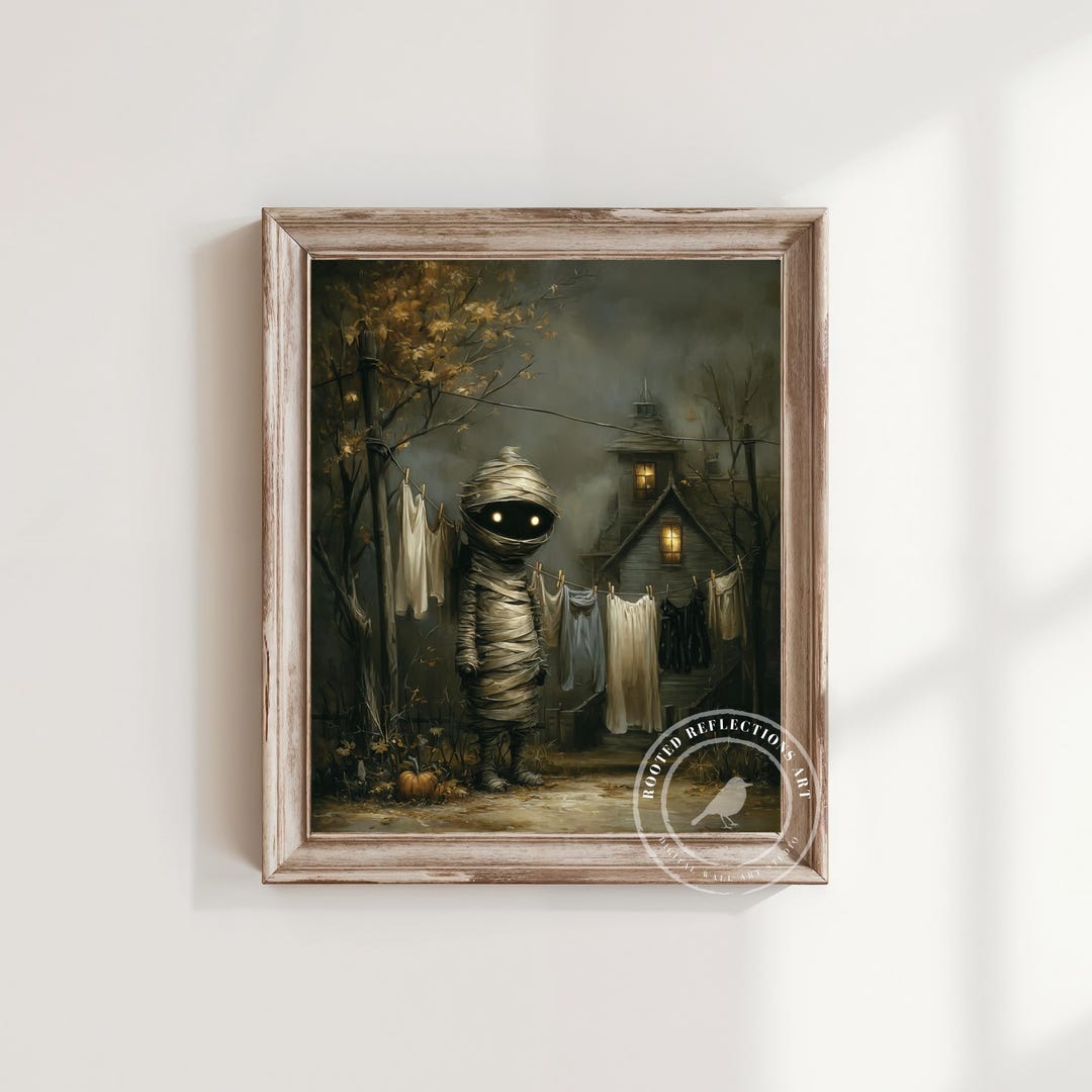 Cottagecore Halloween Mummy Art Print: Spooky Vintage Home Decor ...