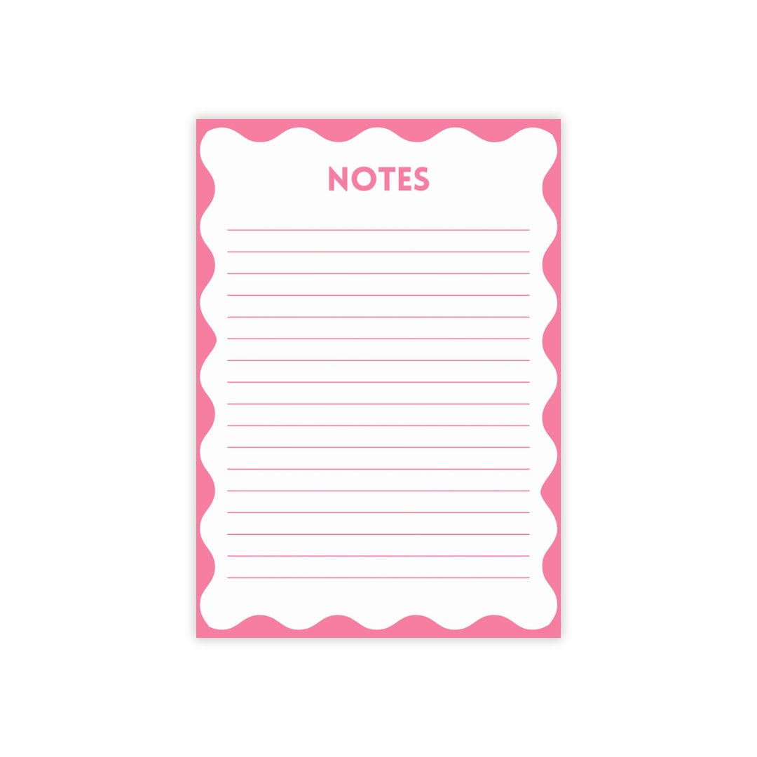 Pink Scallop Lined Notes Notepad | Post-it® Style Note Pads - Etsy