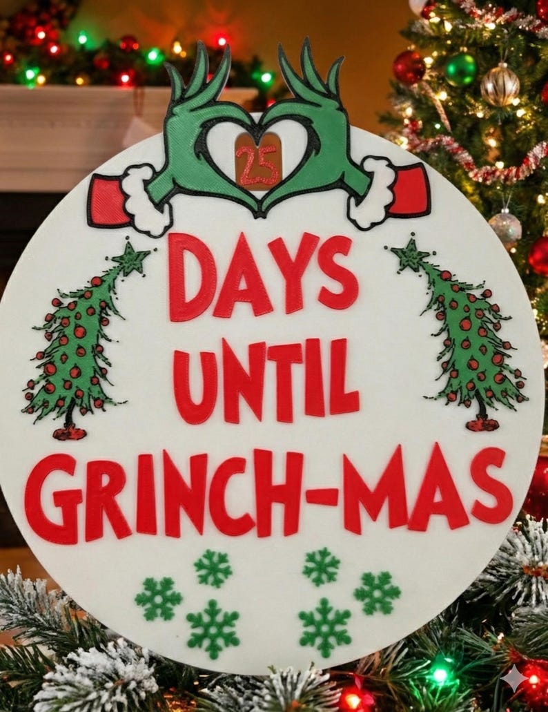 The Christmas Grinch Advent Calendar Countdown Handmade - Etsy
