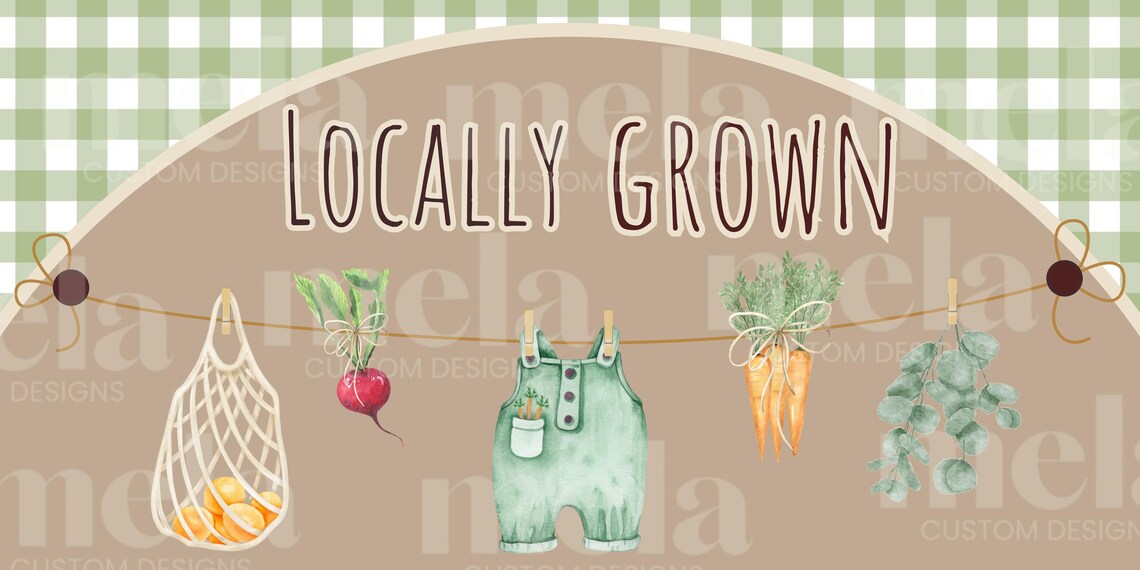 Locally Grown Baby Shower Banner Template: DIY Hand Painted Design ...