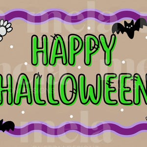 Editable Happy Halloween Banner Template: Canva Design (digital ...