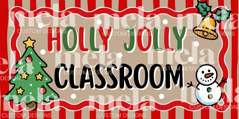 Holly Jolly Classroom Banner Template | Editable Canva Banner | Digital ...