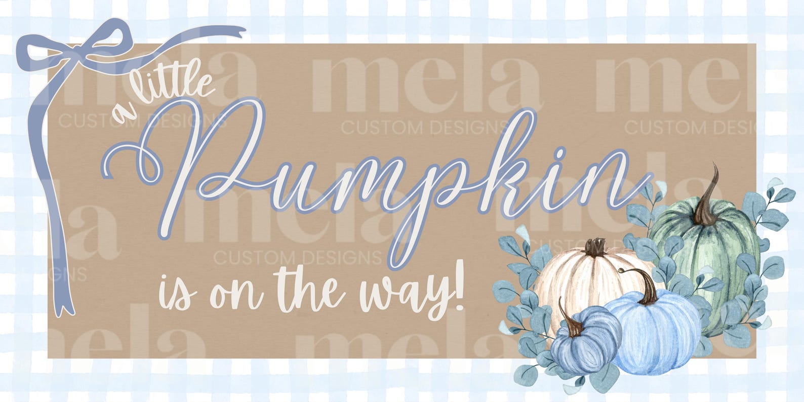 Pumpkin Baby Shower Banner Template: Hand Painted Design (digital ...
