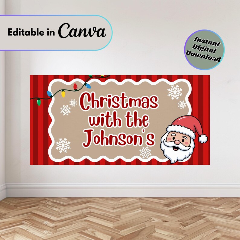 Editable Christmas Banner Template | Digital Download - Etsy