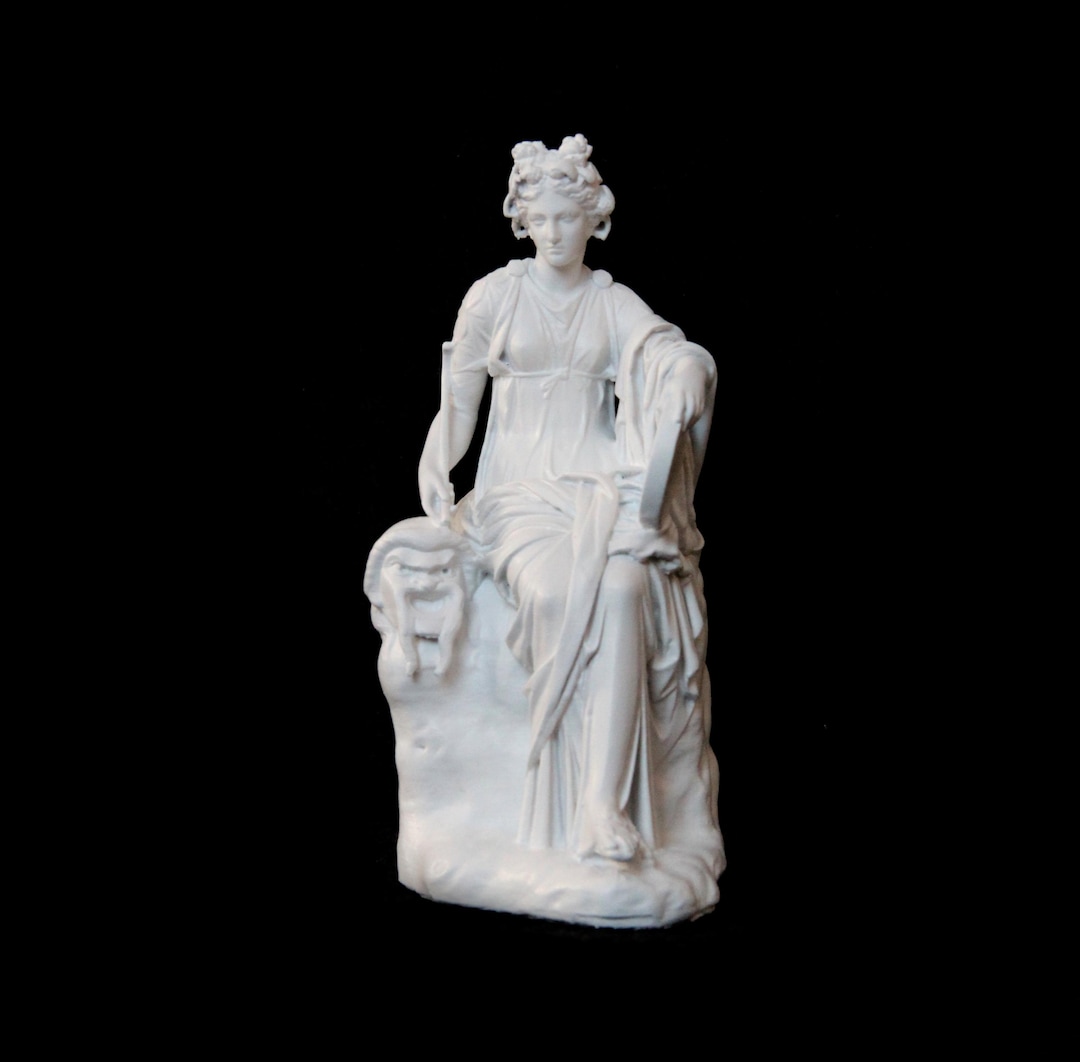 Seated Muse Thalia Statue - 3D Printed Greek Muse Sculpture, Elegant ...