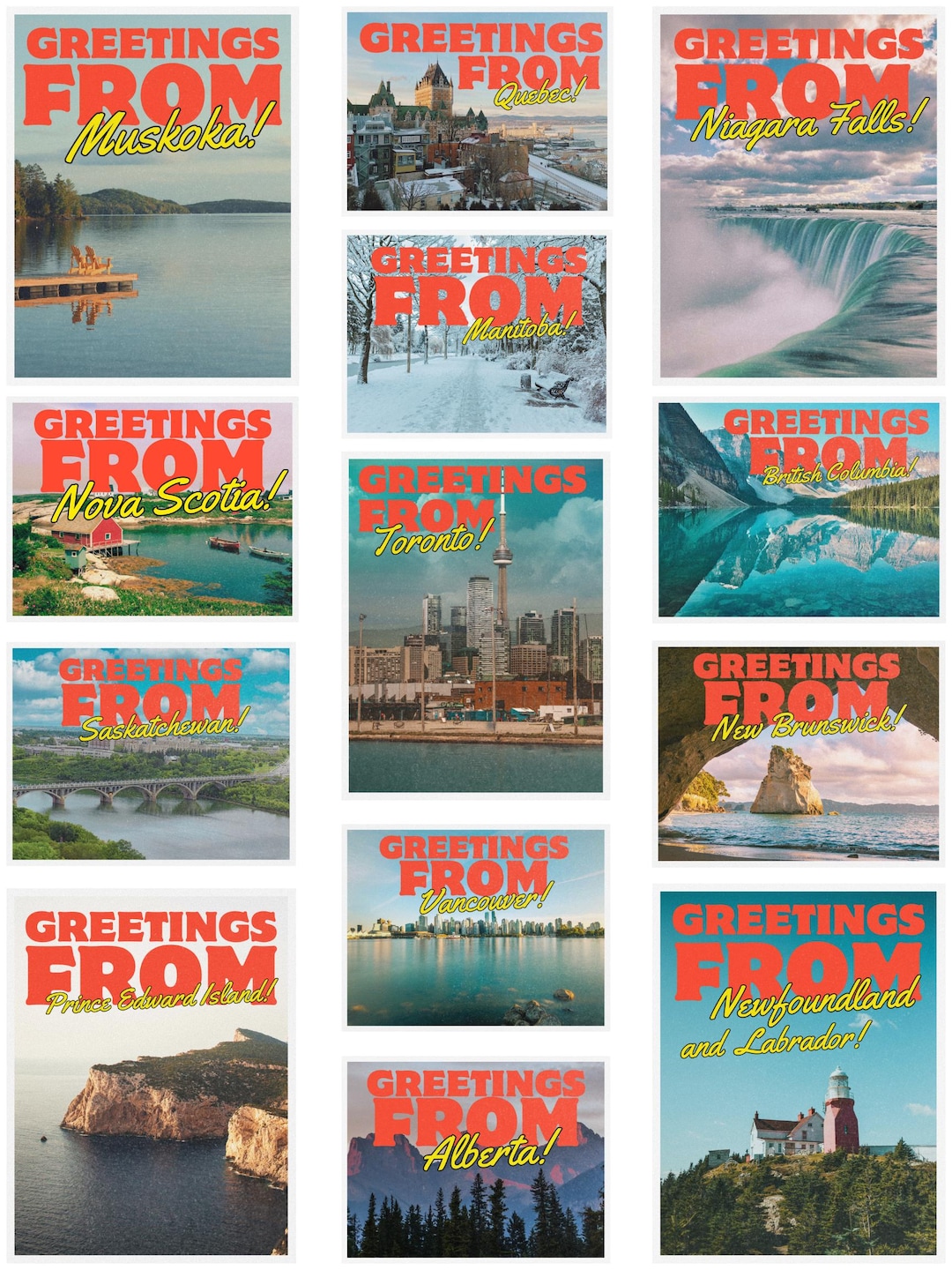 Vintage Canadian Postcards - Etsy