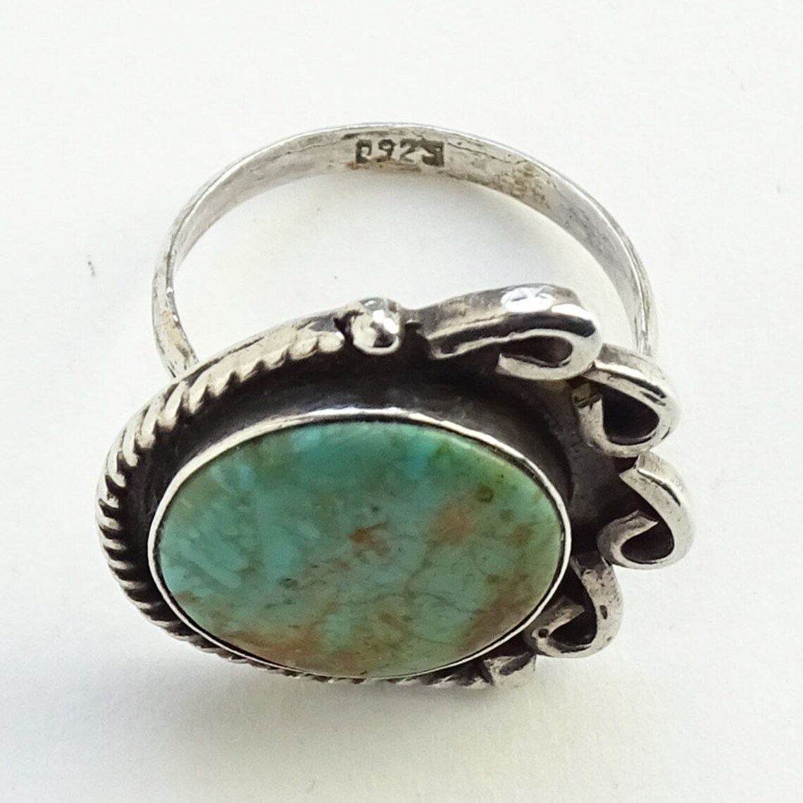 Vintage Navajo Turquoise Ring, Sterling Silver, Handmade Size 7 - Etsy