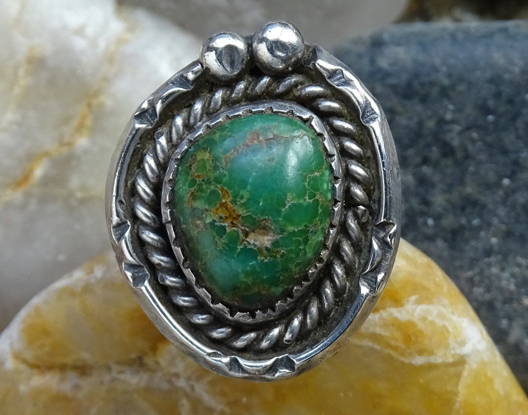 Vintage Native American Navajo Natural Green Turquoise - Etsy