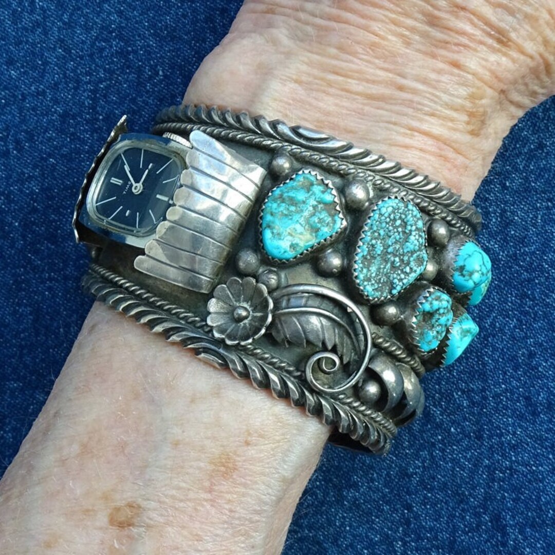 Signed, 1976, ST Paul, Navajo, Shiprock NM, Turquoise Nugget, Watch ...