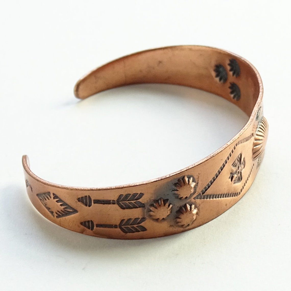 Vintage Copper Bell Trading Post Cuff Bracelet with | Etsy