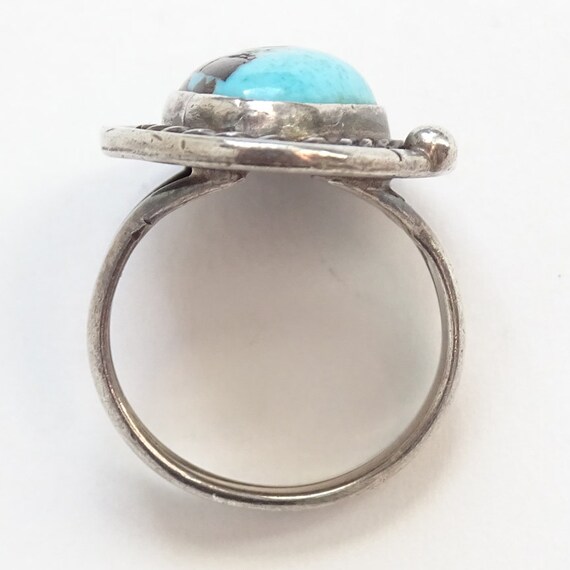 Vintage Navajo Native American Turquoise Ring Size 6 … - Gem