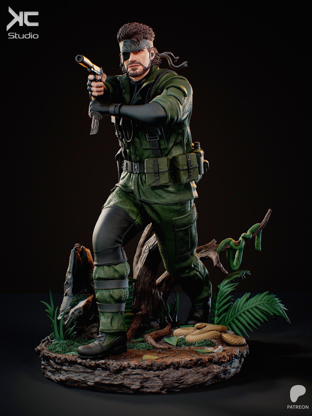 Snake Eater 3D Printed Figure, Metal Gear Stealth Operative, Unpainted ...