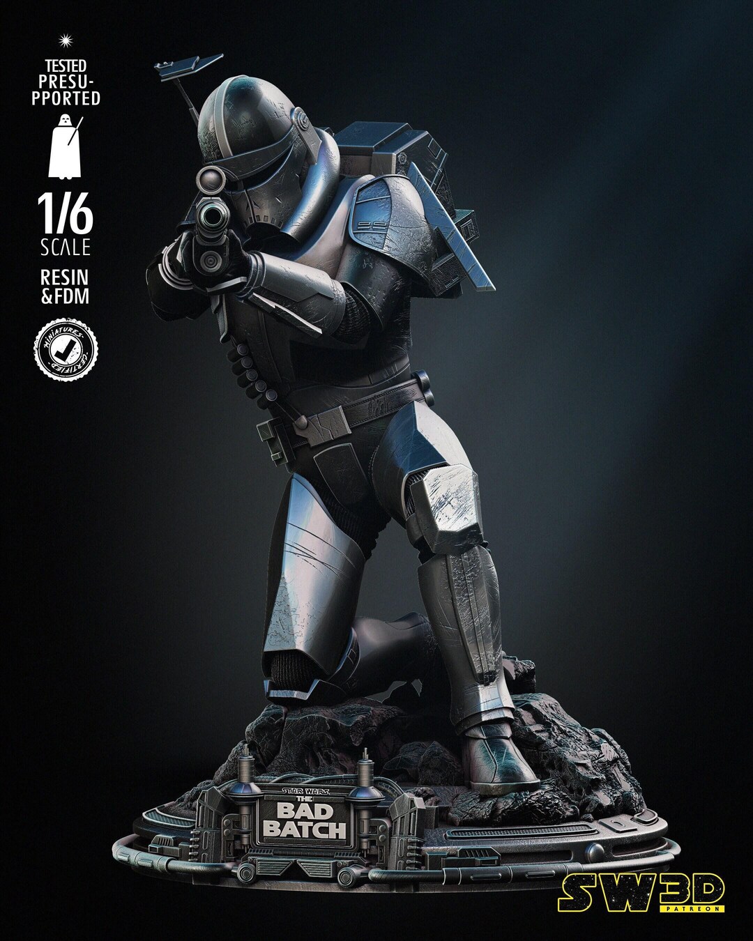 Crosshair 3D Printed Figure, Star Wars Bad Batch Sniper Statue ...