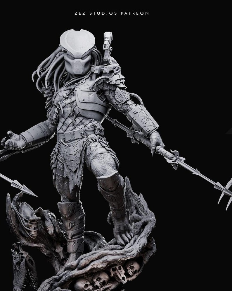 Predator 3D Printed Figure, Alien Hunter Collectible, Unpainted - Etsy