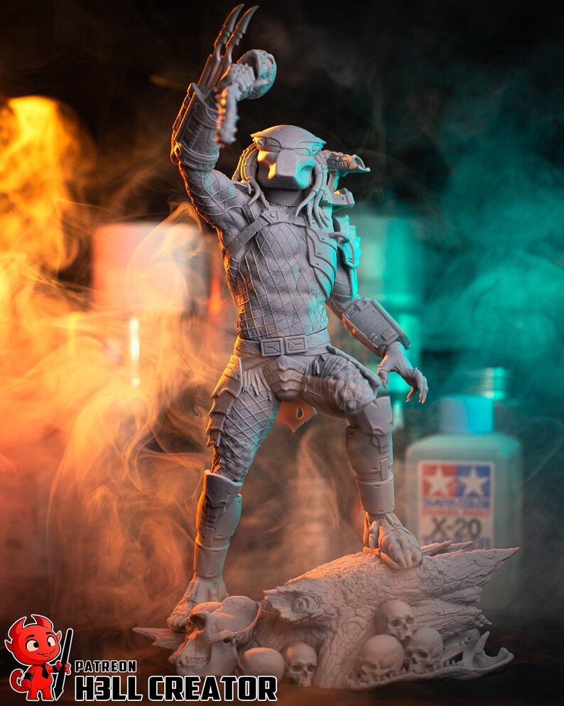 Predator 3D Printed Figure, Alien Hunter Collectible, Unpainted - Etsy