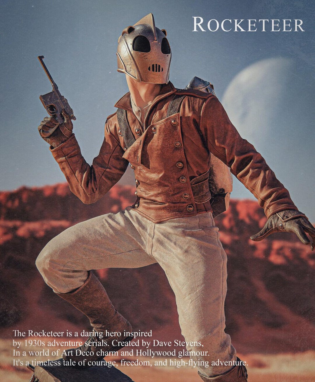 The Rocketeer 3D Printed Figure, Unpainted Dave Stevens Comic Model Kit ...
