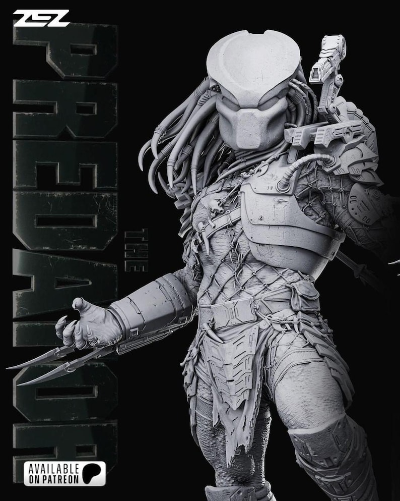 Predator 3D Printed Figure, Alien Hunter Collectible, Unpainted - Etsy
