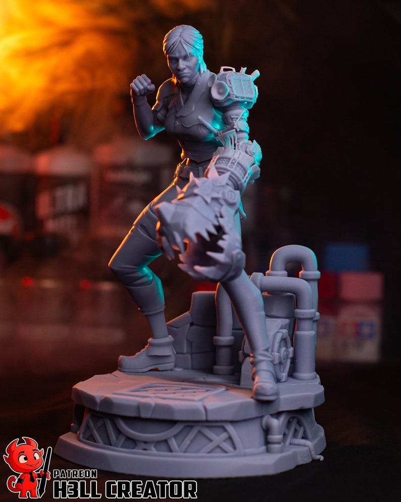 Sevika Arcane 3D Printed Figure, Unpainted Zaun Enforcer Model Kit - Etsy