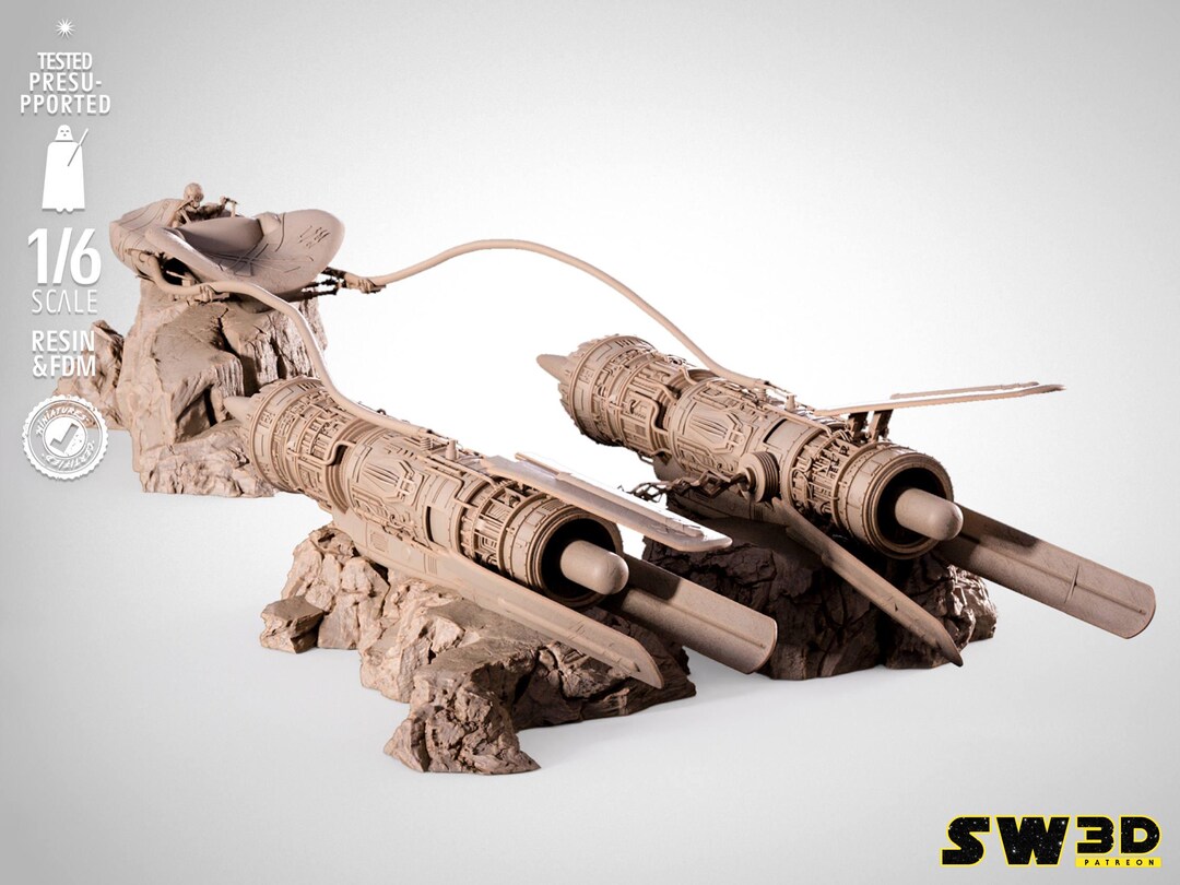 Anakin Skywalker Podracer Star Wars 3D Print, Unpainted Tatooine Scene ...