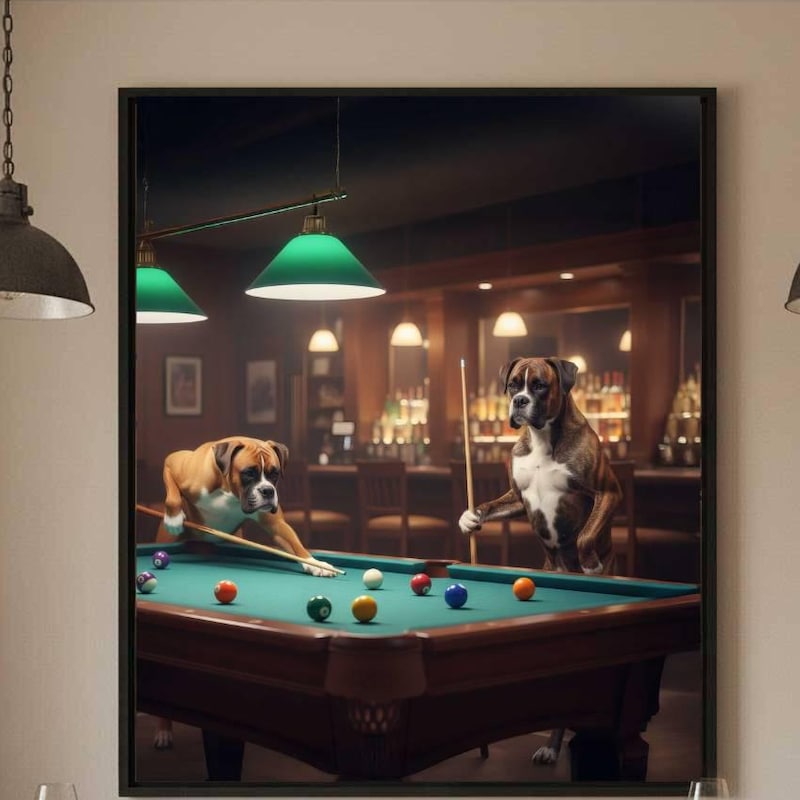 Dogs Playing Pool - Etsy
