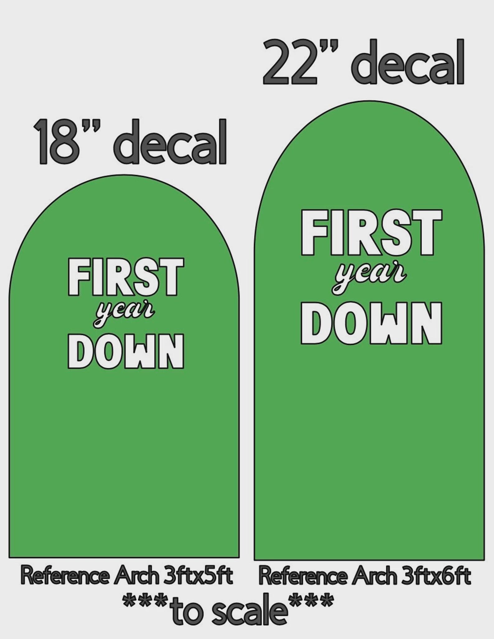 First Year Down Birthday Sign, Happy Birthday Decal, Sign for Balloon ...