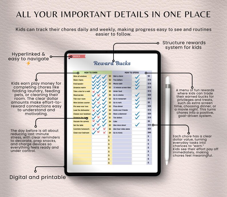 ADHD Chore Chart & Reward System for Kids | Printable Visual Schedules ...