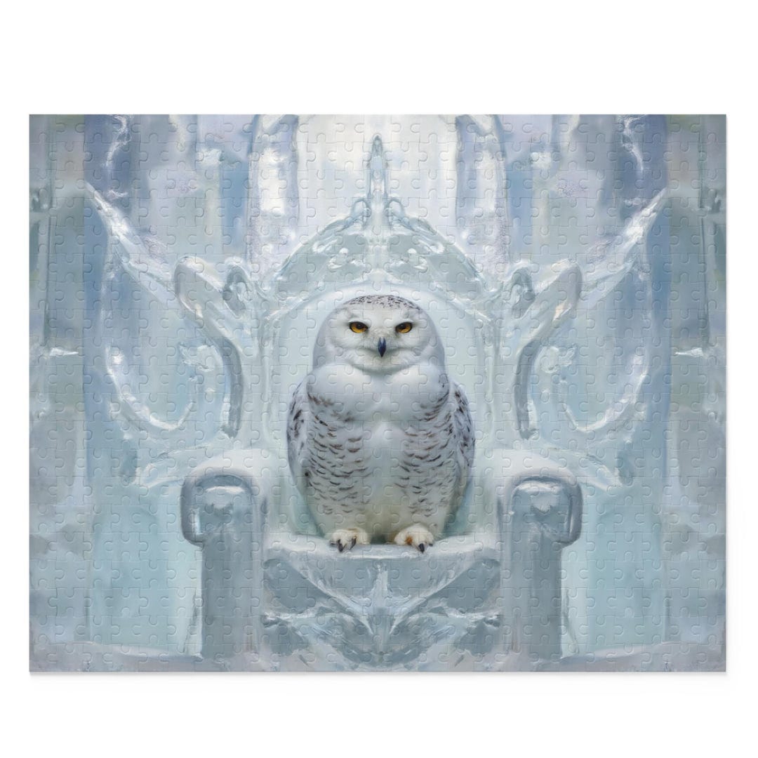 Snowy Owl on Ice Throne Puzzle - Etsy