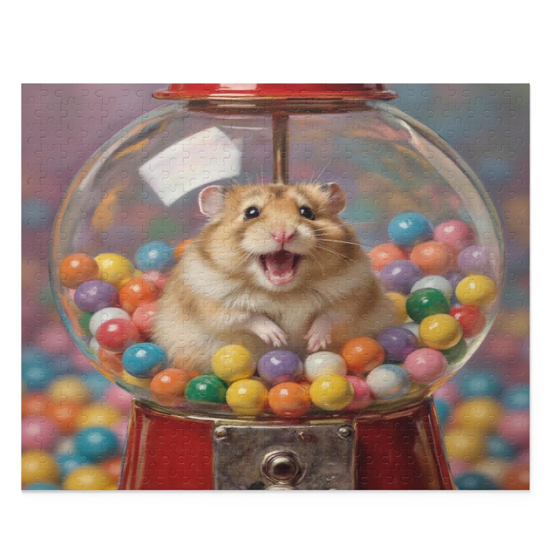 Hamster in Gumball Machine Puzzle 500 Piece | Cute Animal Jigsaw - Etsy