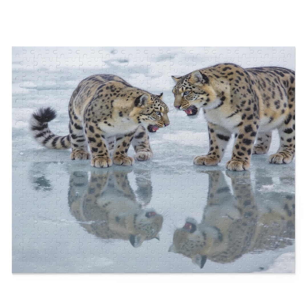 Snow Leopard Reflection Puzzle - Etsy