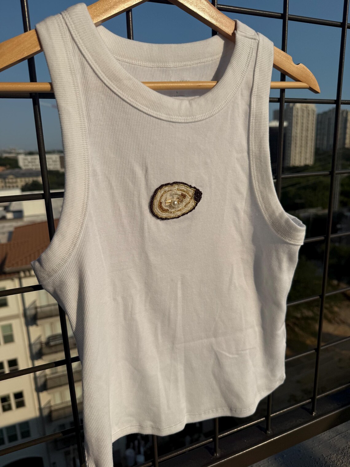 Oyster Beaded Embroidered Tank Top - Etsy