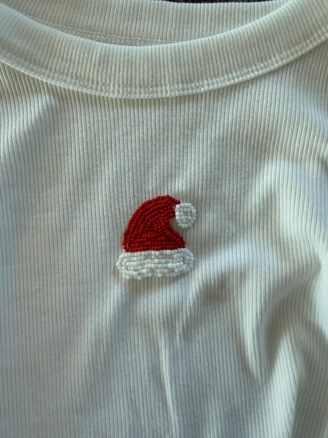 Bead Embroidered Santa Hat Tank Top | Hand-beaded Holiday Top - Etsy