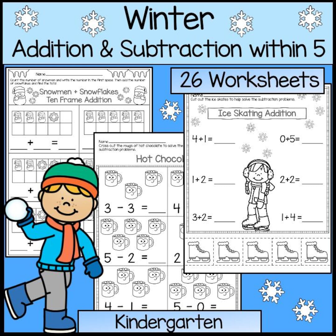 Winter | January | Addition and Subtraction Within 5 | Homeschool ...