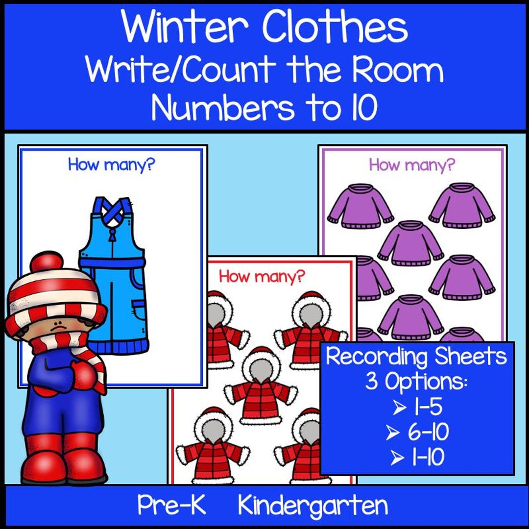 Winter Math Center | Write the Room | Counting to 5 and 10 | Pre-k ...