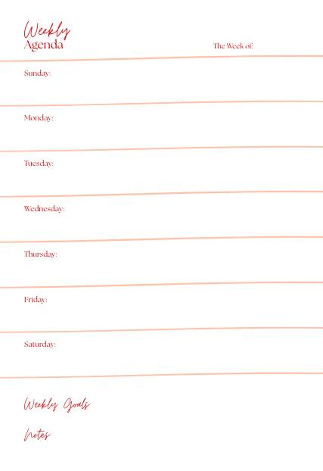 Minimal Weekly Planner — Printable & Digital - Etsy