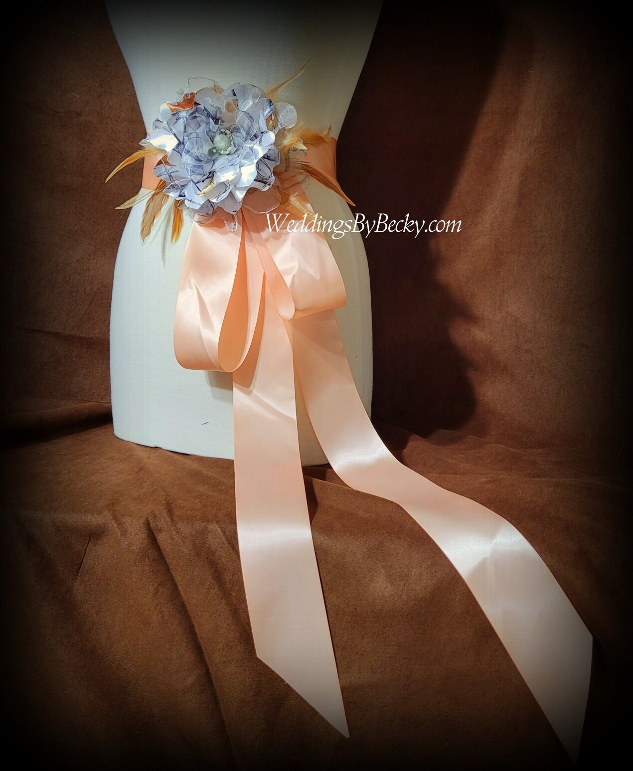 Camo Flower Wedding Sash, Unique Wedding Sash, Handmade Camo Flower ...